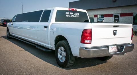 White Dodge Ram Limo: Unique Truck Limousine | AMPM Limo